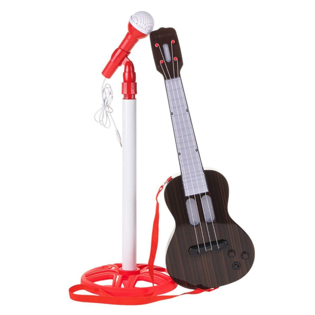 Музыкальная игрушка гитара с микрофоном, свет и звук, 4 струны, 3+, singer star