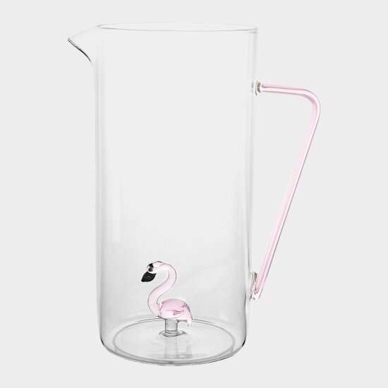 Кувшин WD Lifestyle Monterey Фламинго 1.2 л, стекло, с розовой ручкой (WD-564FEN)
