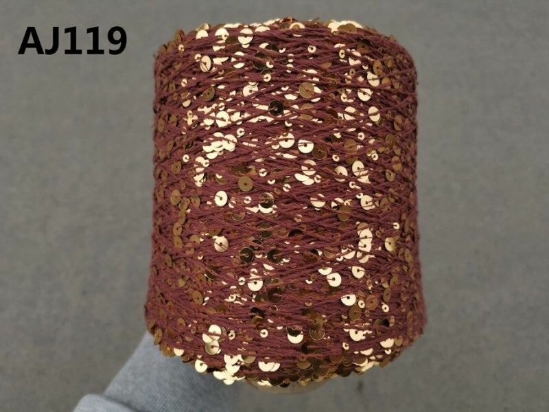 Пайетки 3+6мм на хлопке - 119 терракот золотой (100г)