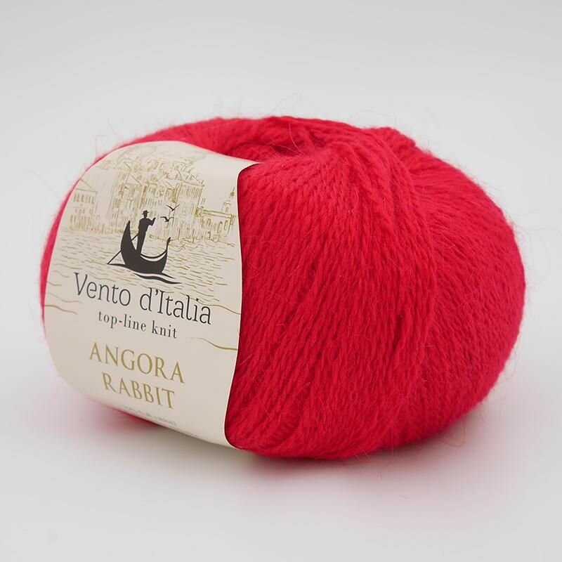 Пряжа Vento d'Italia Angora Rabbit-400 232 (5 мотков по 50г/400м) красный