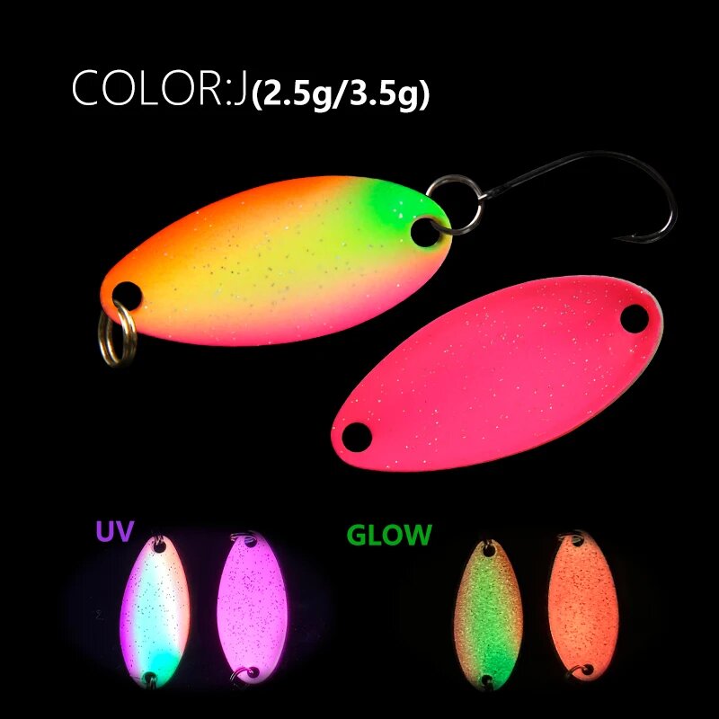 Spoon Bait Fishing Lures 2.5g 3.5g UV Luminous High Quality Spoonbait Micro Jig Freshwater Stream Artificial Bait Pesca Tackle