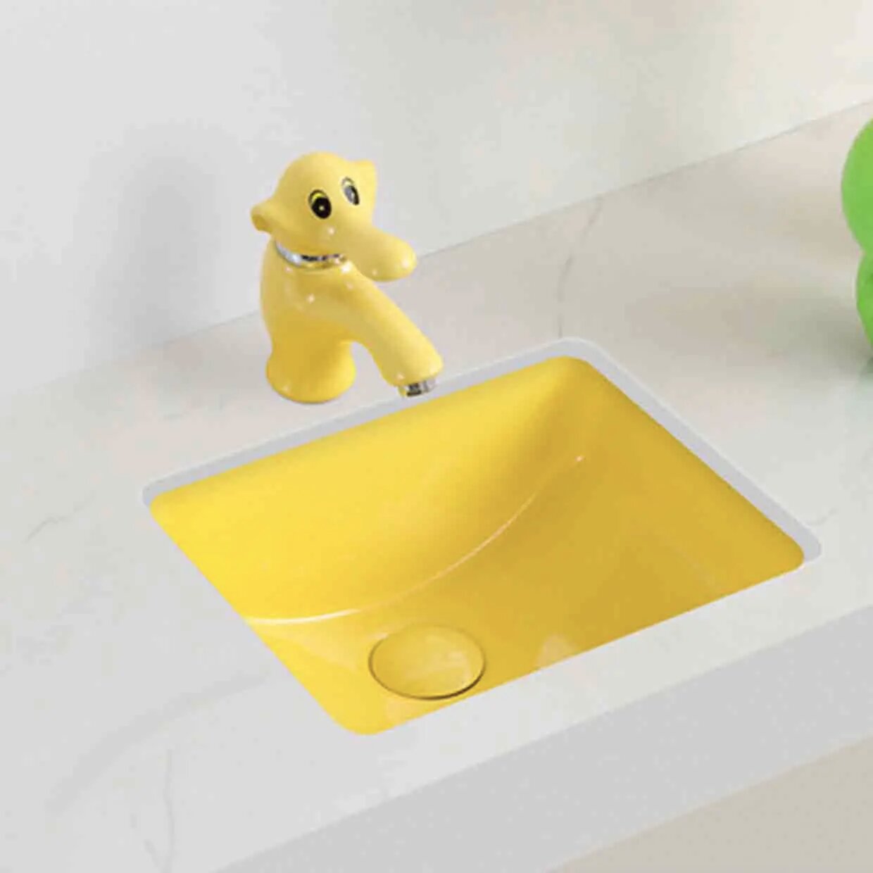 Детский керамический умывальник Yellow