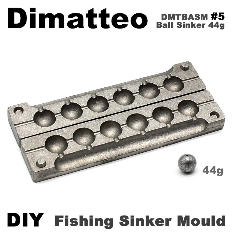Dimattec DIY Форма для рыболовного грузила DMTBASM/#5 Шариковый грузила 44 г 6 полостей