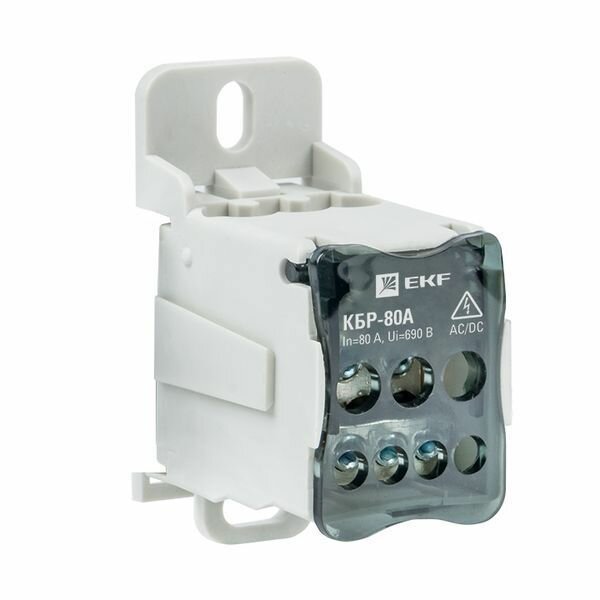 Блок распределительный кросс крепеж на панель и DIN КБР-80А EKF plc-kbr80