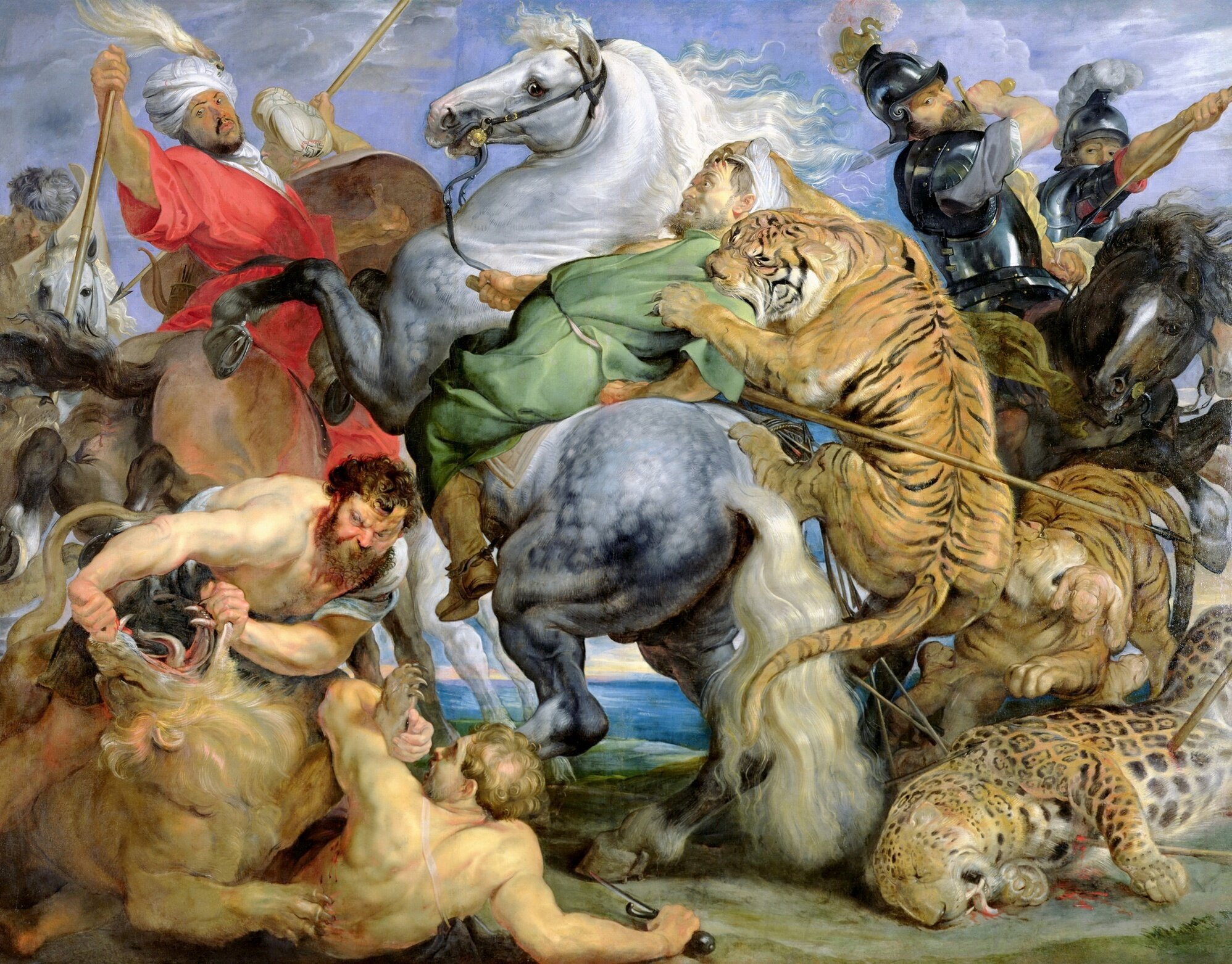 Картина Рубенса Питера Пауля Охота на тигров 70х55 см