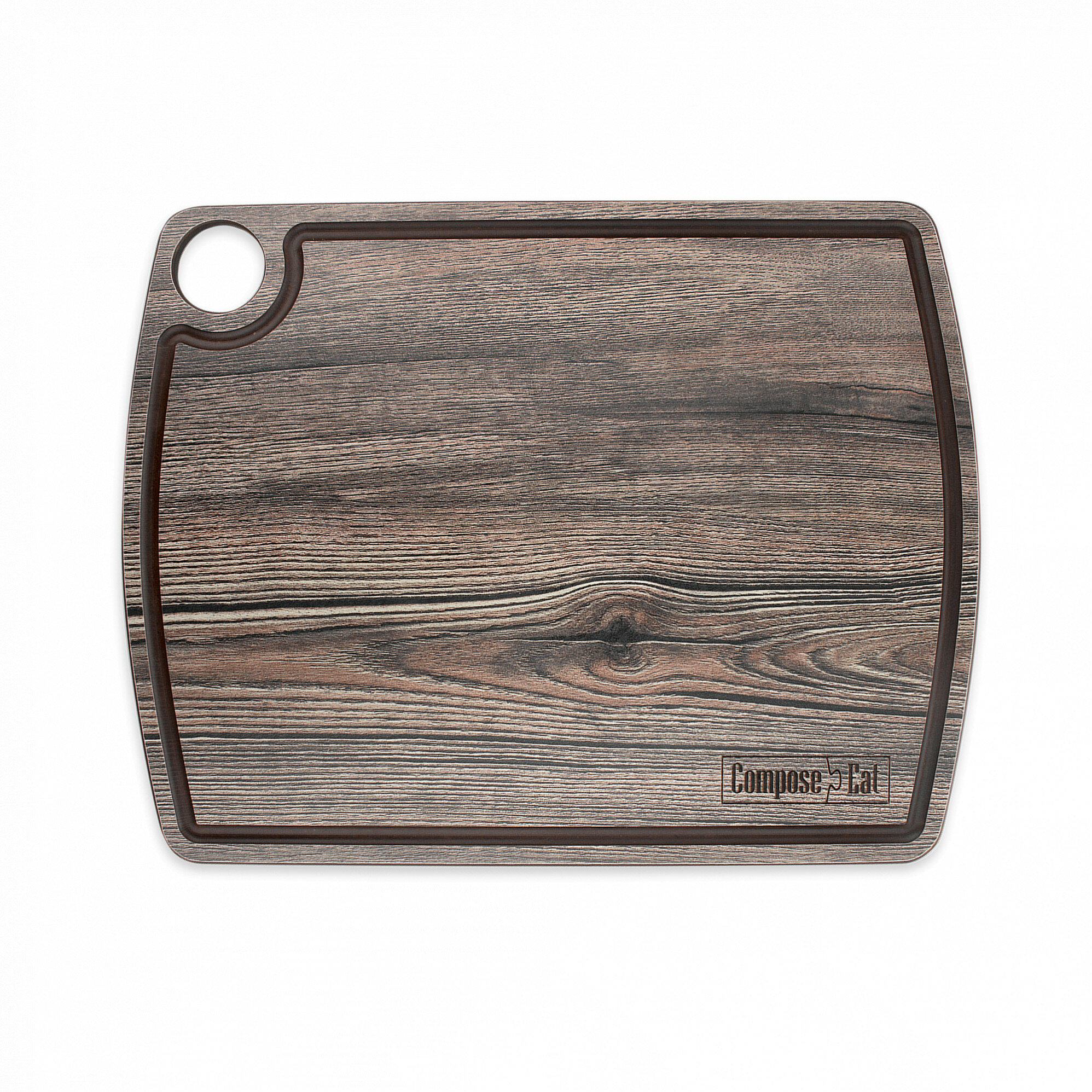 Доска разделочная композитная c желобом, 29х22см, дуб мореный DRJ2902250634KL6 Fashion