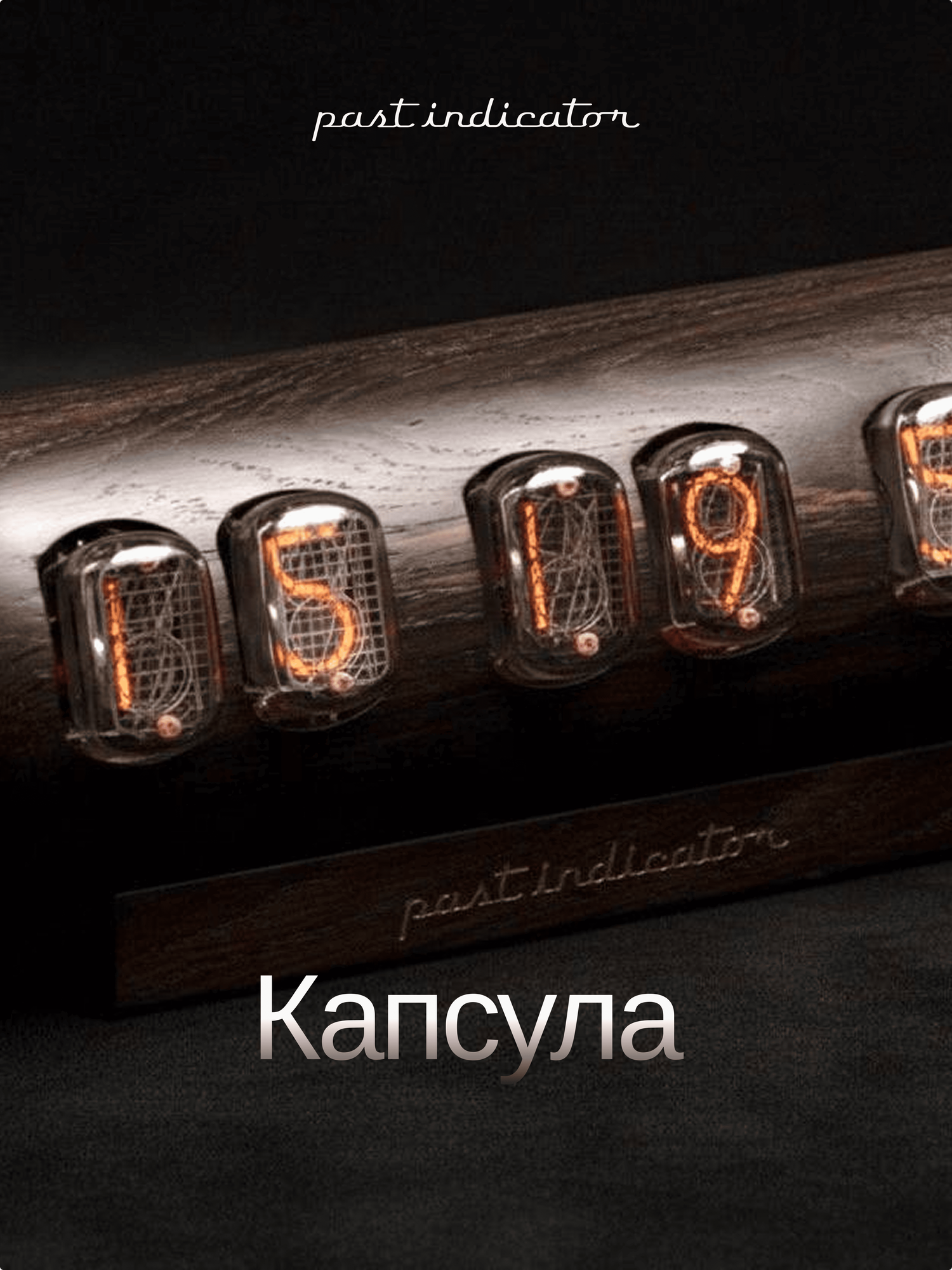 Ламповые газоразрядные ретро-часы Past indicator Капсула: Морёный Дуб