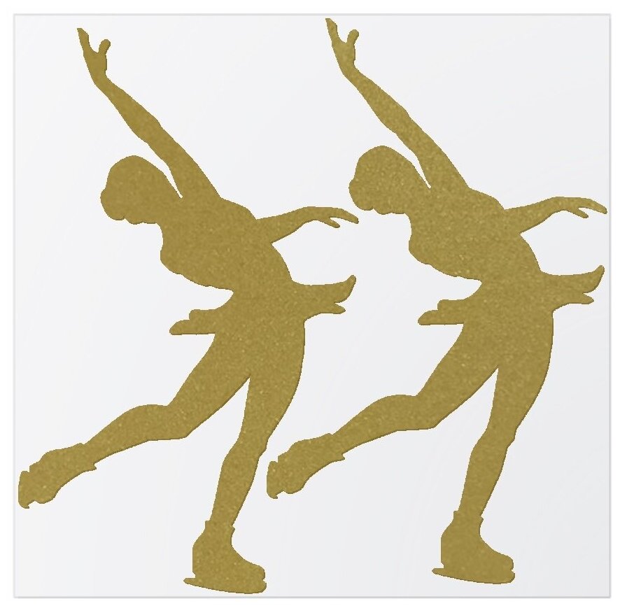 Световозвращающая термоаппликация / термотрансфер "Фигуристка" цвет Золото
