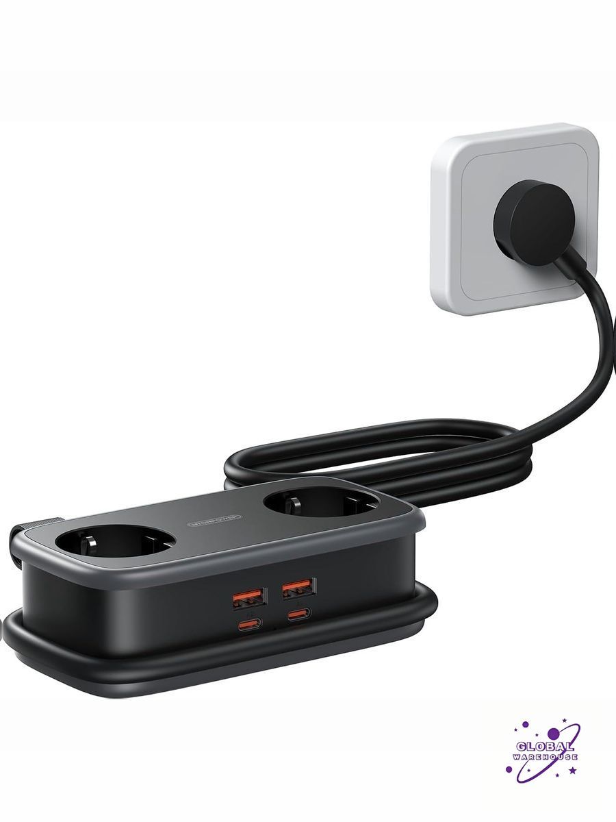 Удлинитель GaN 65W 2 розетки 4 USB 1.5м