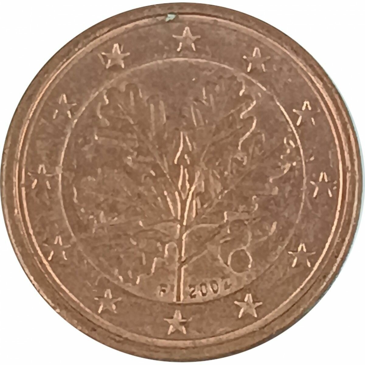 1 евроцент 2002 Германия F из оборота