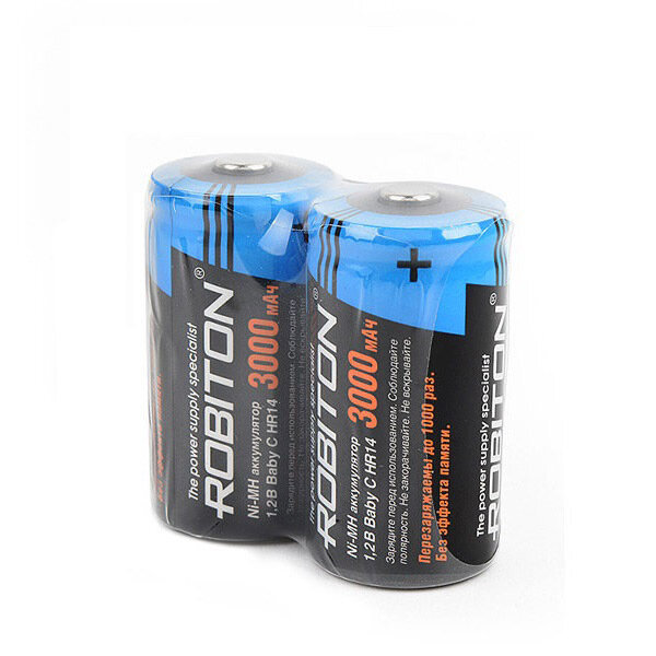Аккумуляторы (2шт) ROBITON R14 C Ni-MH 3000mAh в п/э