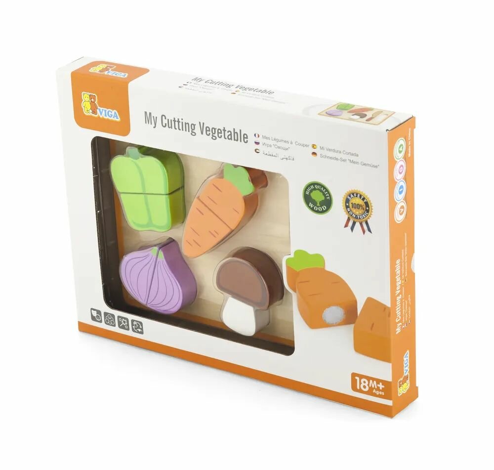Игровой набор "Режем овощи" (6 предметов) в коробке, VIGA 50979