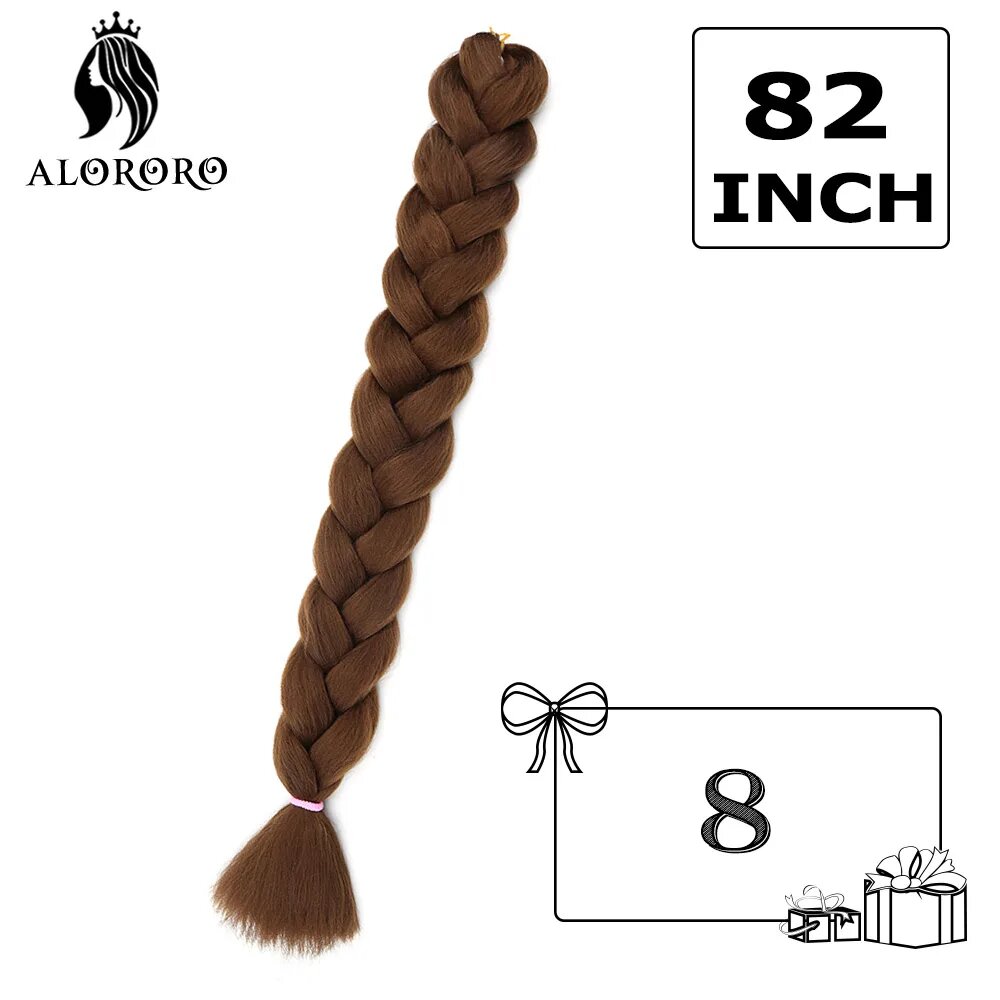 Alororo синтетические jumbo косички красные 82 дюйма 82inch-8