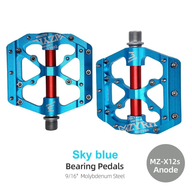 Велосипедные педали BMX MTB из алюминия Синий, X12S-Anode sky blue