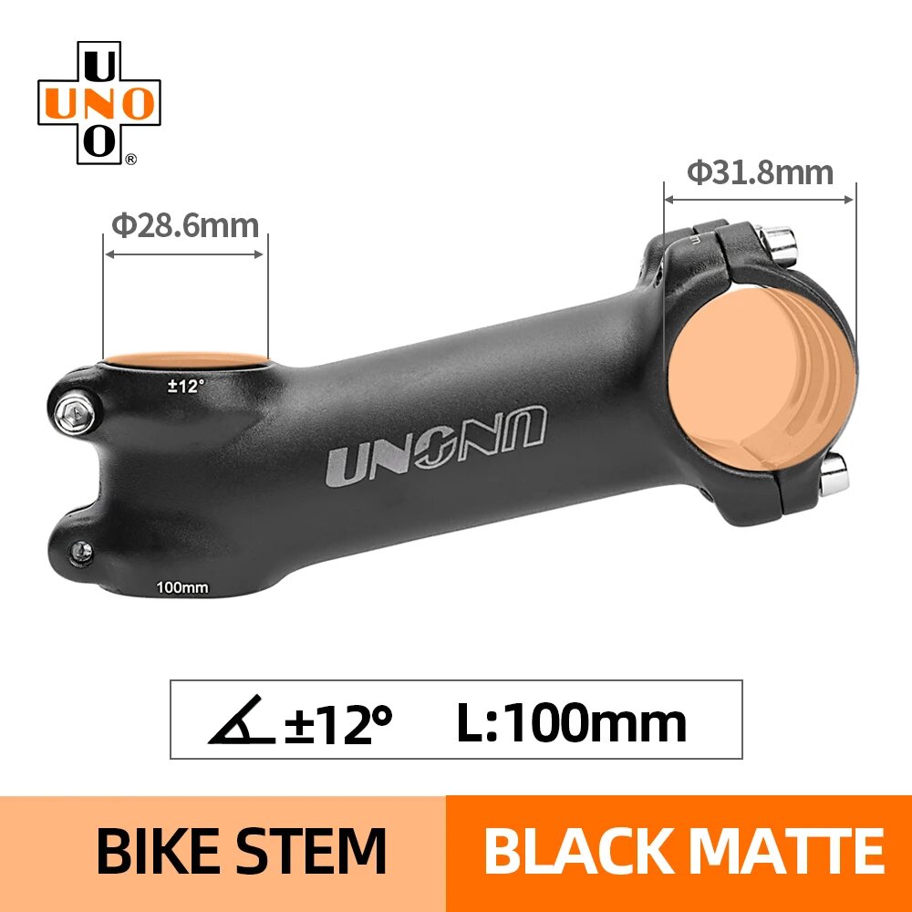 UNO MTB вынос руля 12 градусов алюминиевый 31,8 мм 60/70/80/90/100/110 мм 31.8x100mm 12 stem
