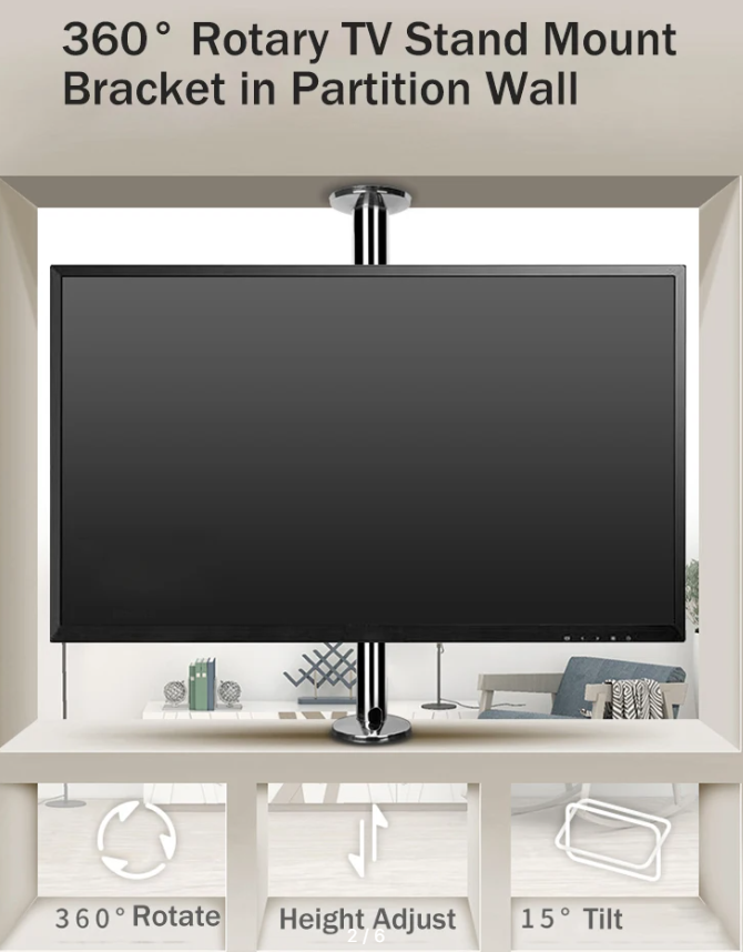 Аллегри П8-65, Кронштейн для панелей 32-65" для встраивания в нишу от 86 см (мин) до 114 см, с вращением на 360" ,