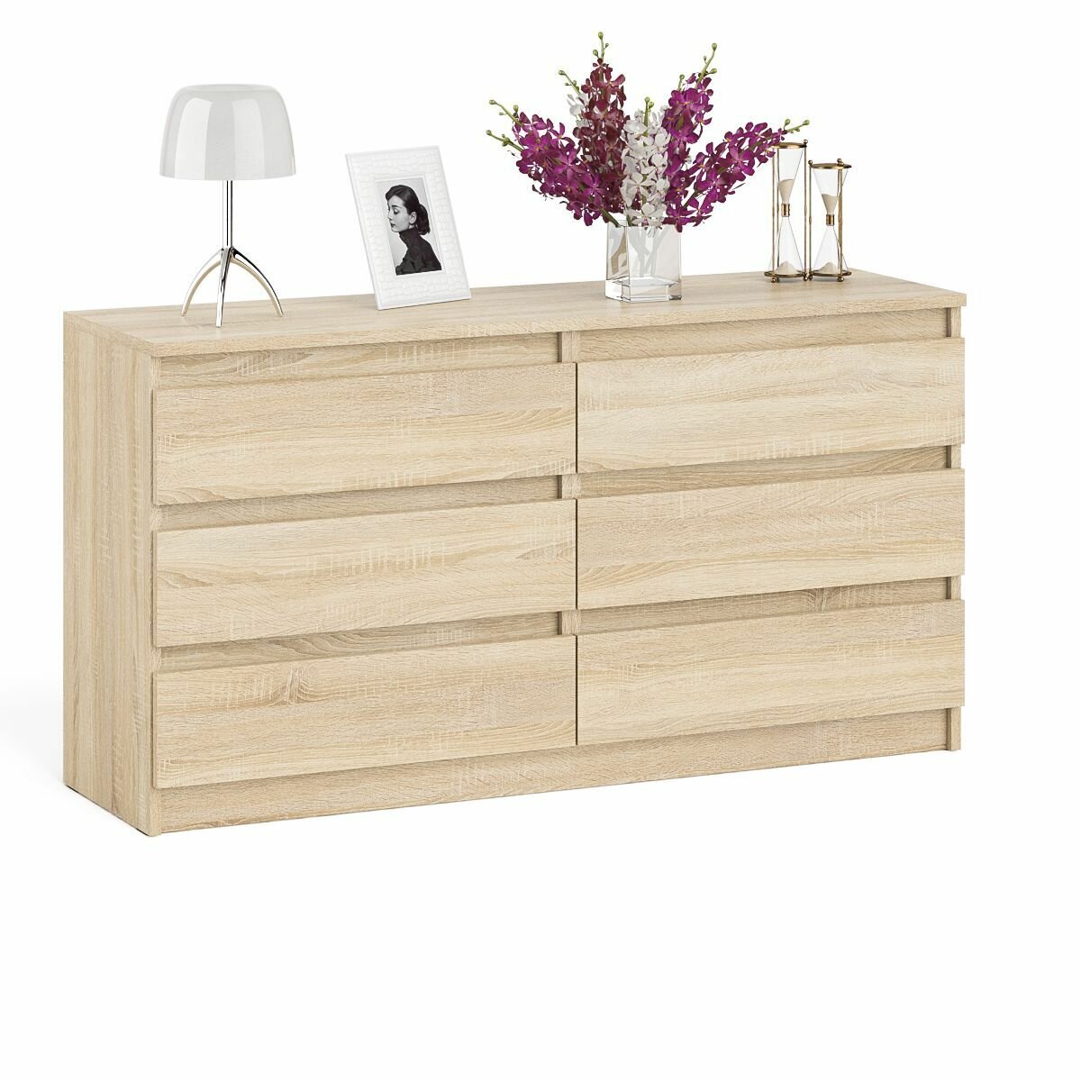 Комод для одежды большой СВК Мори МК1380.6 с ящиками, цвет дуб сонома