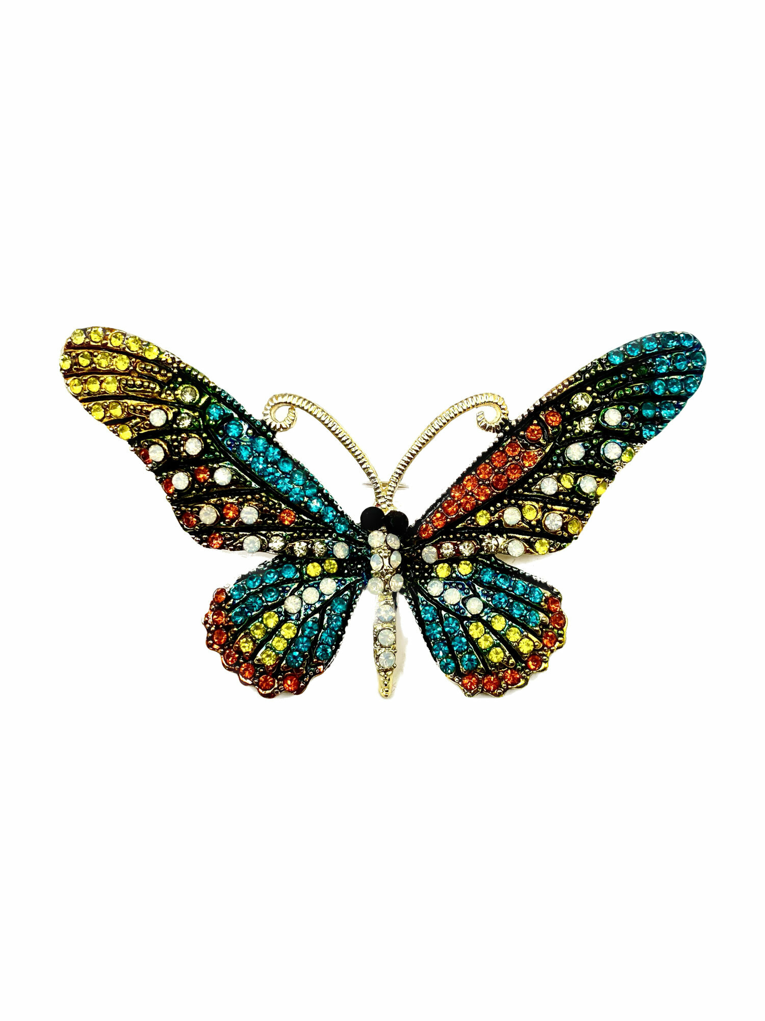 Брошь, кристаллы Swarovski, радуга — фото 1