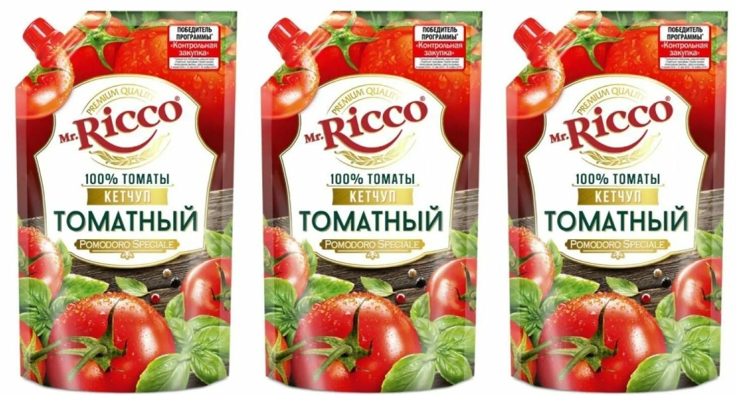 Mr.Ricco Кетчуп Томатный, 300 г, 3 шт/