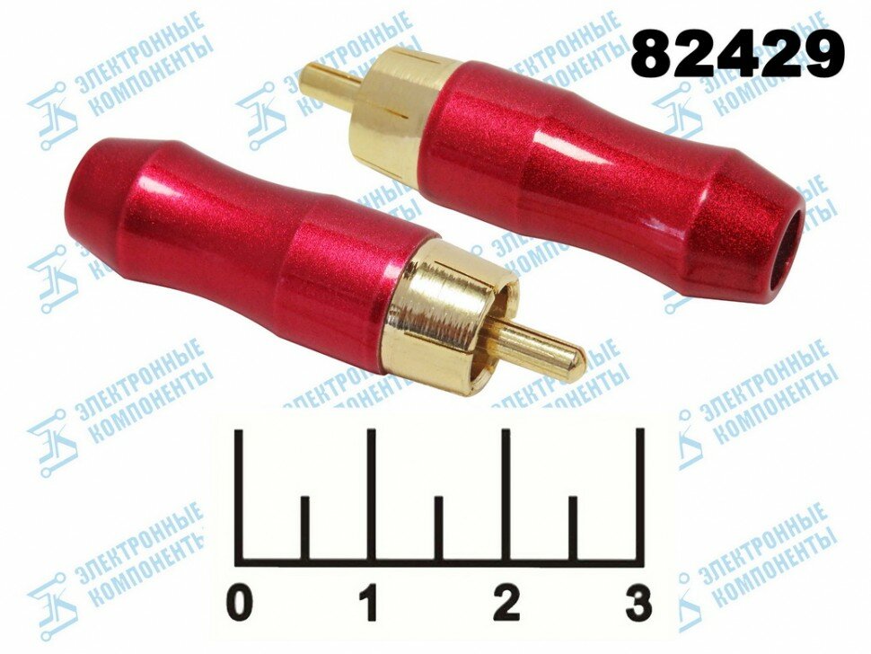 Разъем RCA штекер gold металл красный