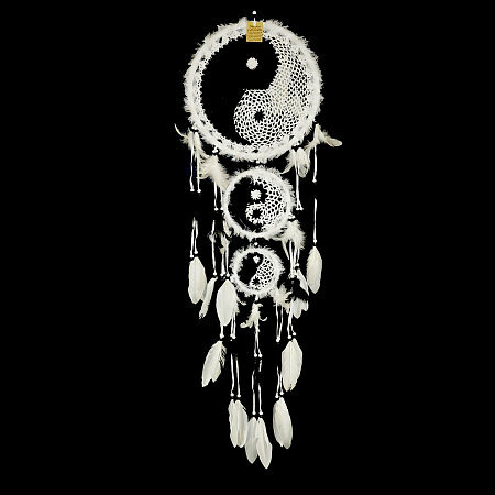 Ловец снов оберег ИНЬ-ЯНЬ WIR113 - гармонизация пространства (диаметр 32 см, длина 100 см.), 1 шт.