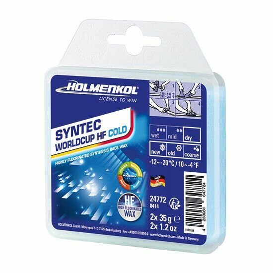 Высокофтористый парафин Holmenkol Syntec WorldCup HF COLD (-12/-20), 2x35гр.