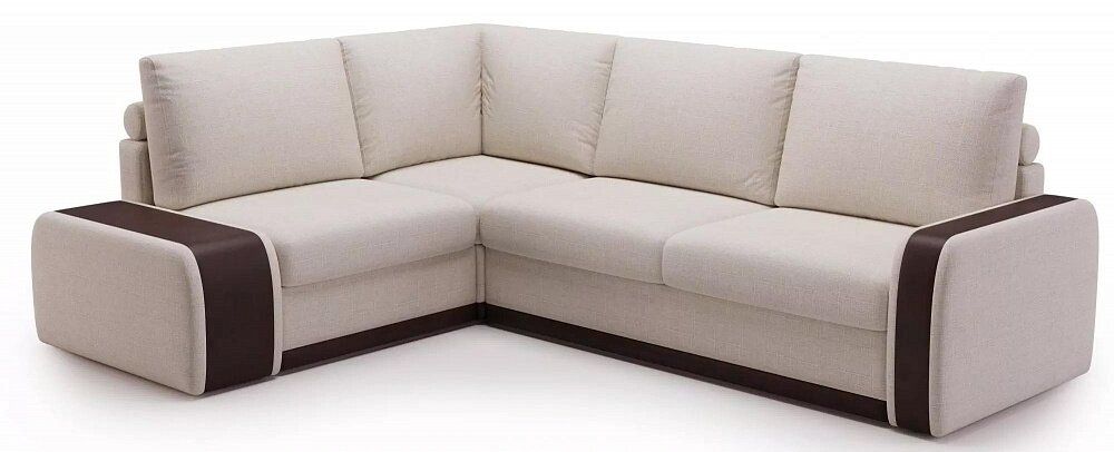 Угловой диван Boss (Босс) Бежевый Рогожка Левый, дельфин, 272х190х95 см, с ящиком для белья