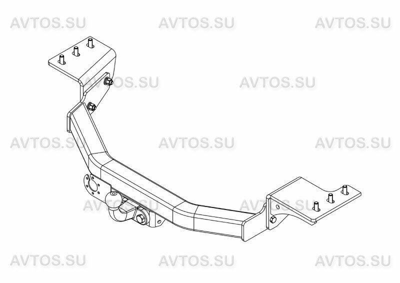 Фаркоп для Toyota Fortuner II (2018-) (без электрики) (паспорт и сертификат) AvtoS. TY46