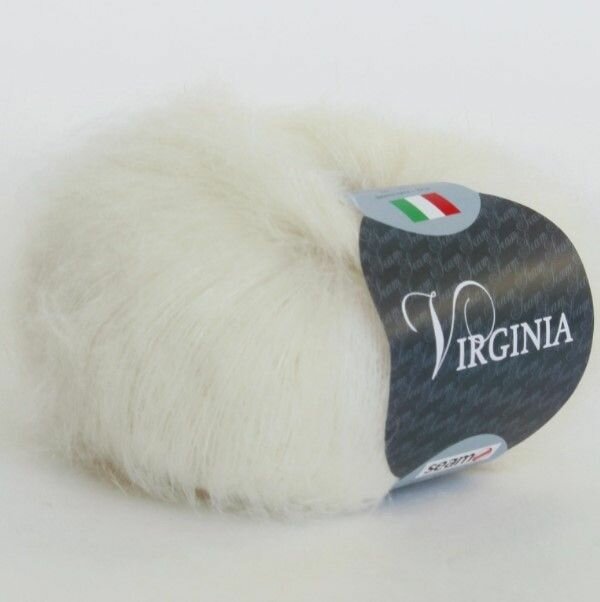 Пряжа SEAM Virginia Сеам Вирджиния 5шт*25г*225м 30% мохер 40% акрил 30% нейлон цвет 02 молочный