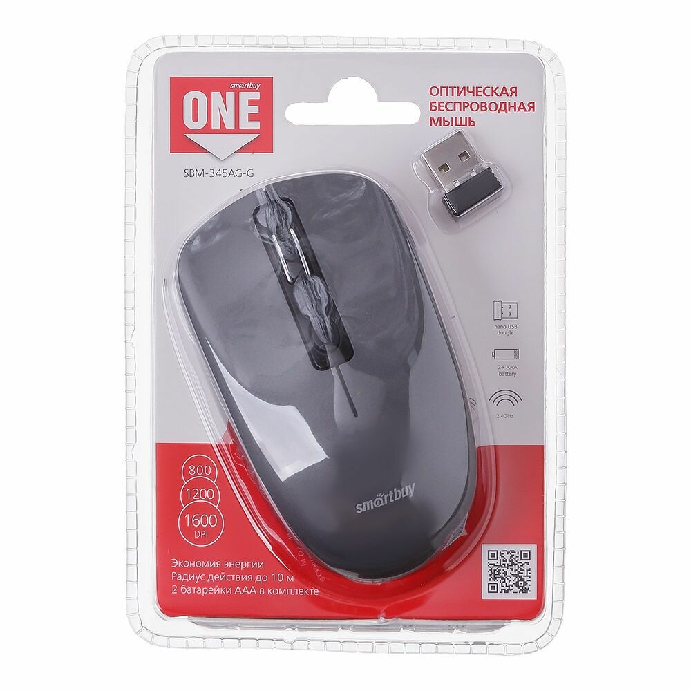 Мышь беспроводная Smartbuy ONE 345AG-G (серый)