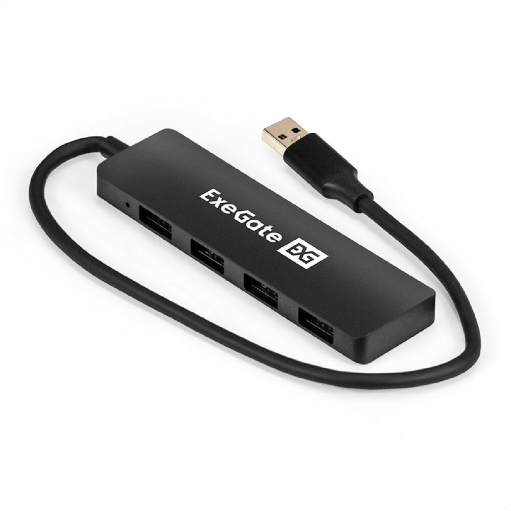 USB-хаб (концентратор) ExeGate DUB-4P/3 (EX296928RUS), портов - 4