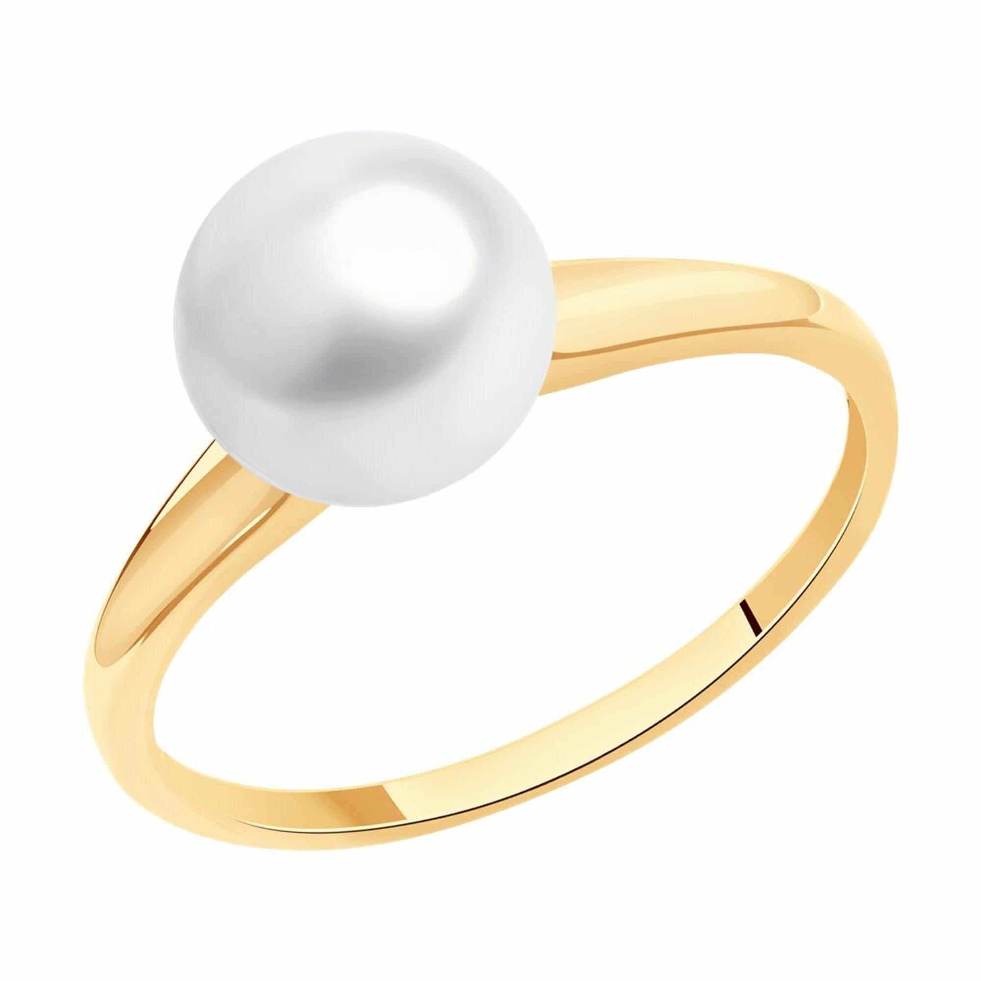 Кольцо, красное золото, 585 проба, жемчуг