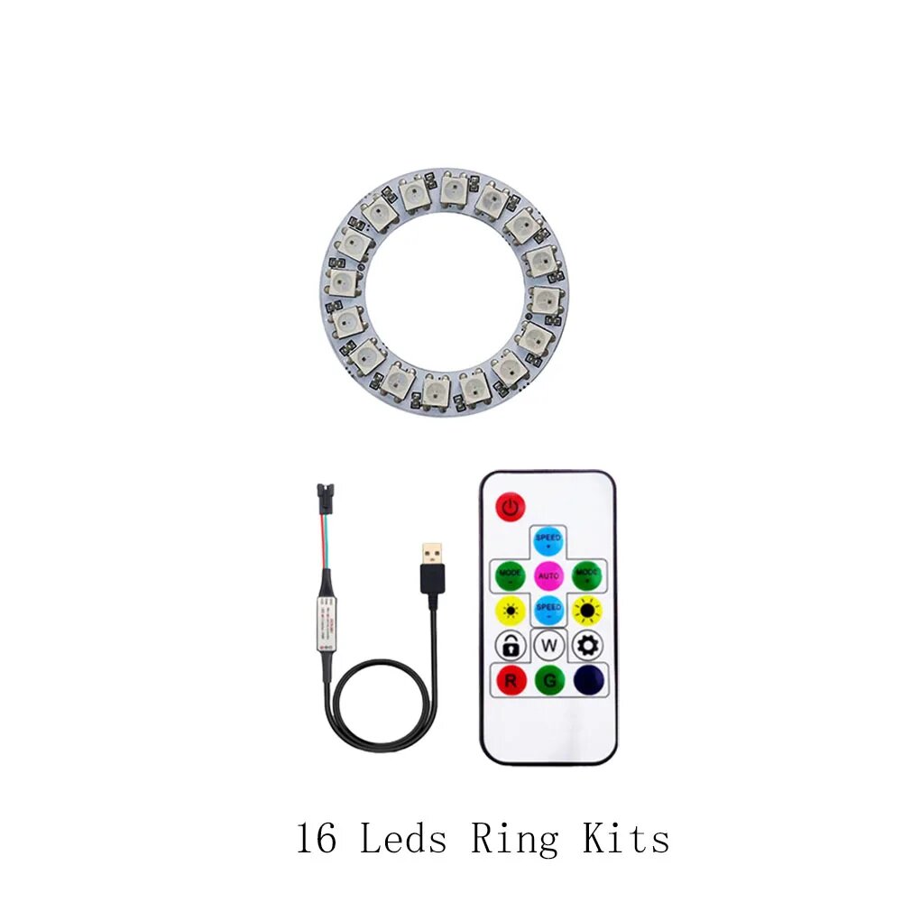 RGB светодиодное кольцо Xnbada 8 LED 16 Leds Ring Kits, Black PCB