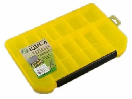 Органайзер коробка КДП-4 для приманок 340*215*50мм Три кита, цвет желтый