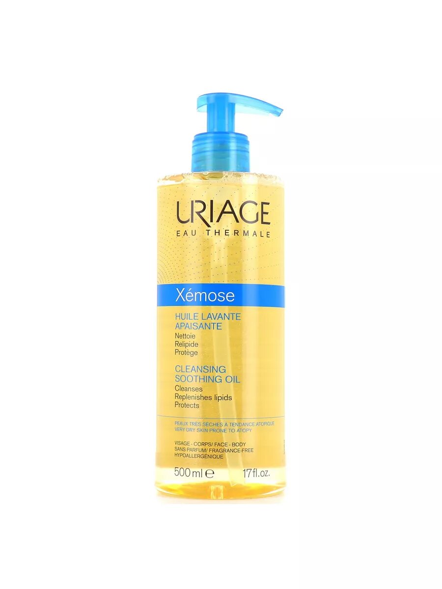 Масло Uriage Xemose, очищающее, для ванны и душа, гипоаллергенное, 500 мл