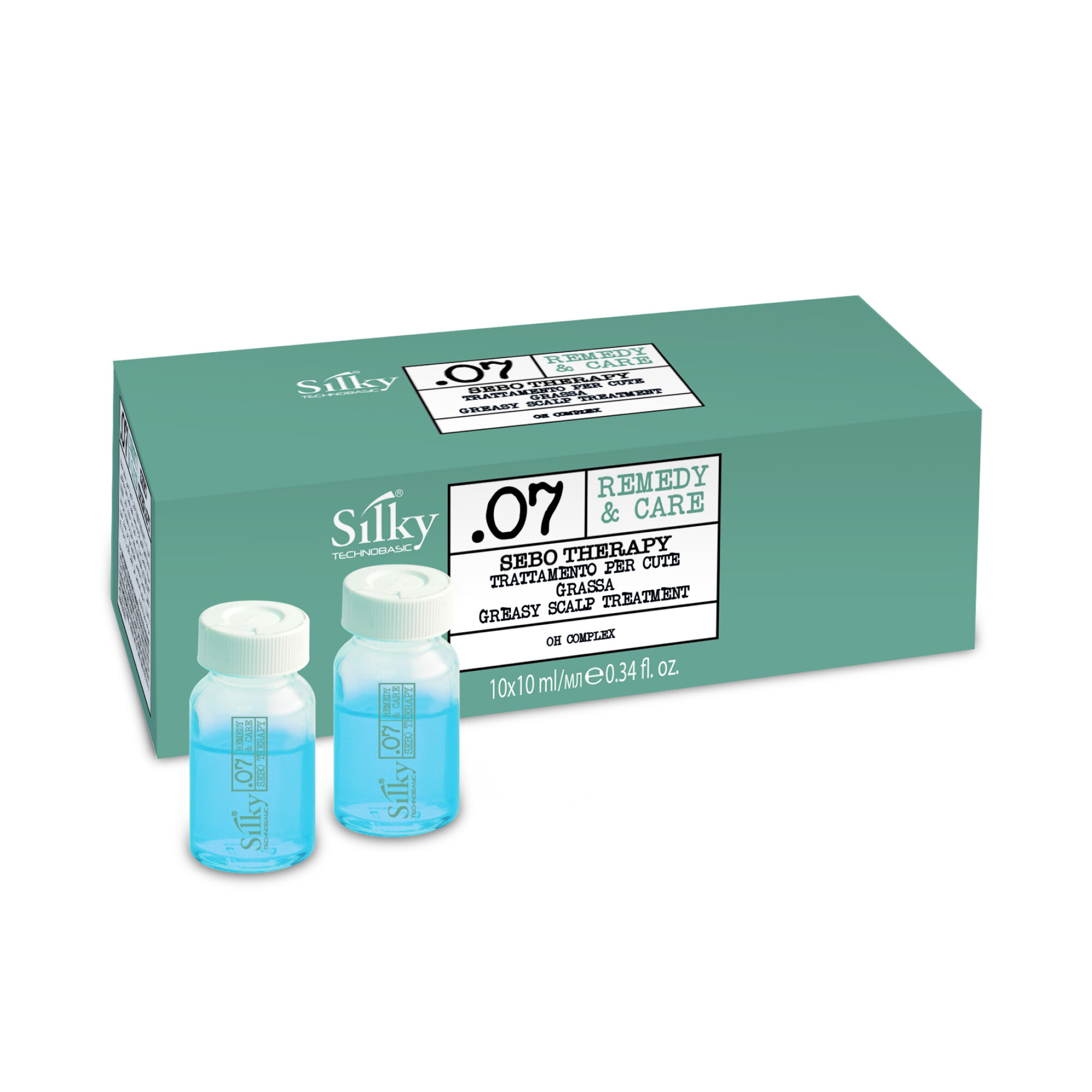 Несмываемый лосьон для жирной кожи головы Silky Sebo Therapy, 10х10 мл