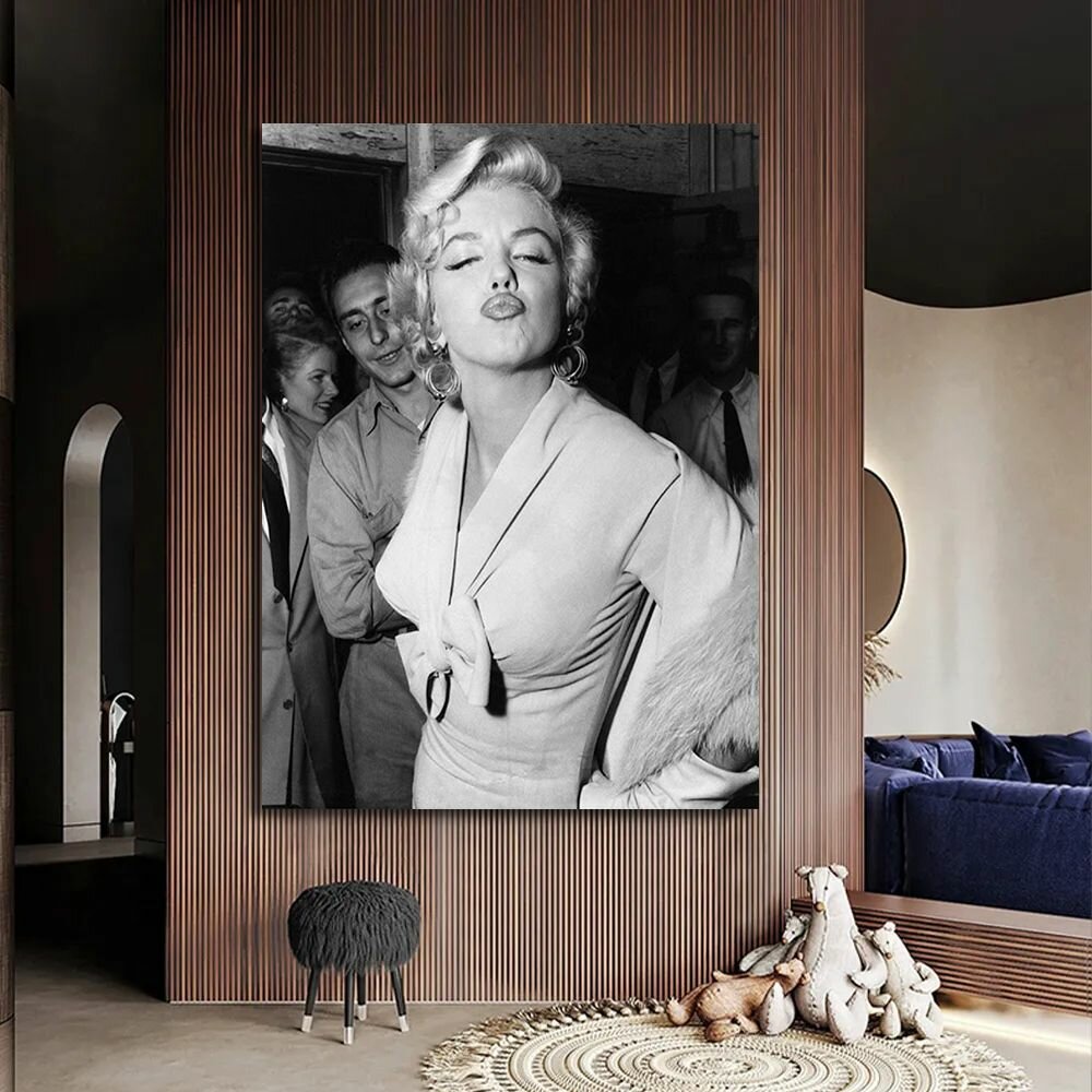 Постер ВсеКартины. Тут "Мерлин Монро", 60x80 см, на подрамнике, холст, натянутый на дерево