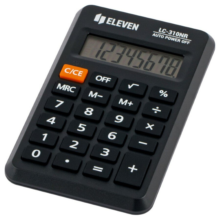 Калькулятор карманный Eleven LC-310NR, 8 разрядов, питание от батарейки, 69*114*14мм, черный