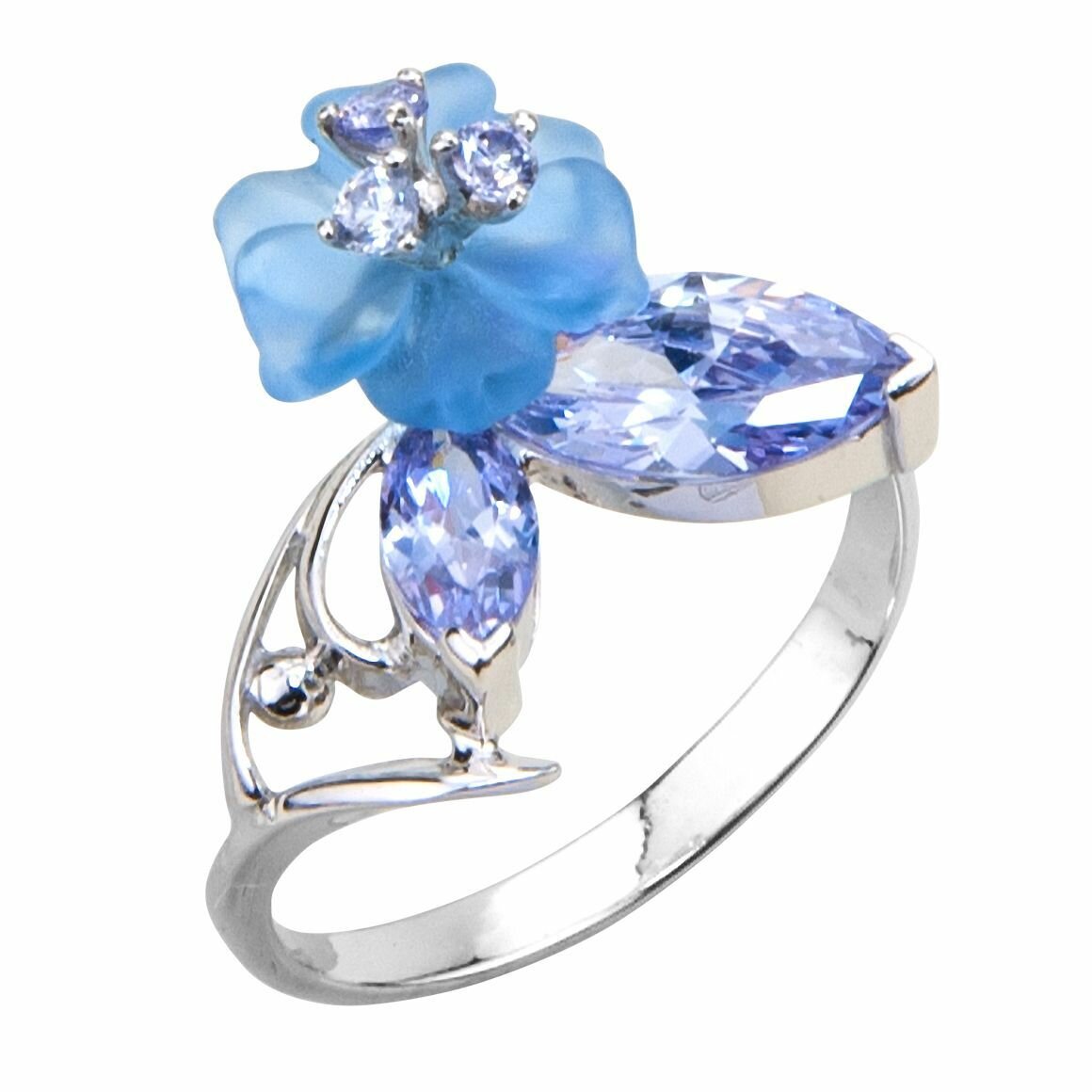 Кольцо тонкое, серебро, 925 проба, родирование, жемчуг