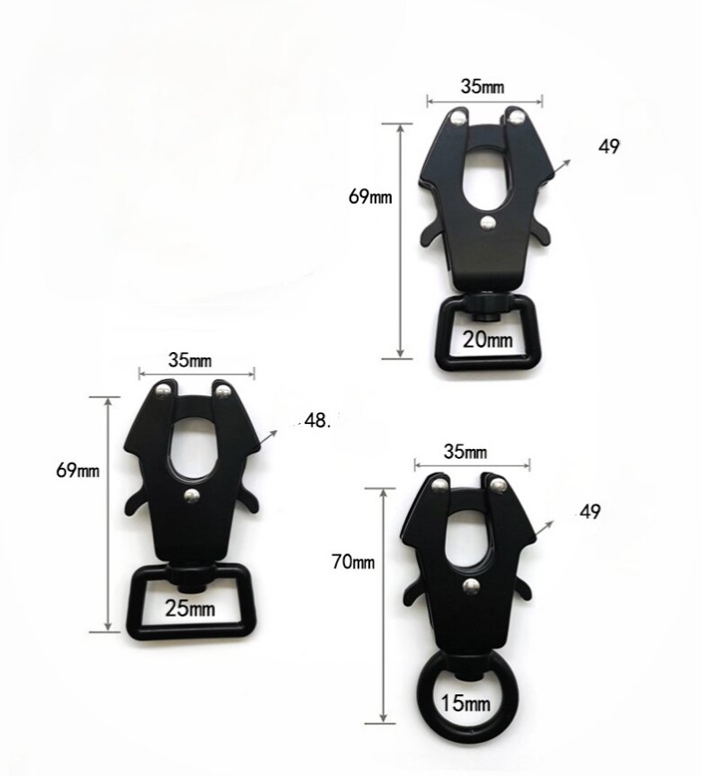 Карабин Frog, для ошейников, поводков, туризма, 20 мм, черный