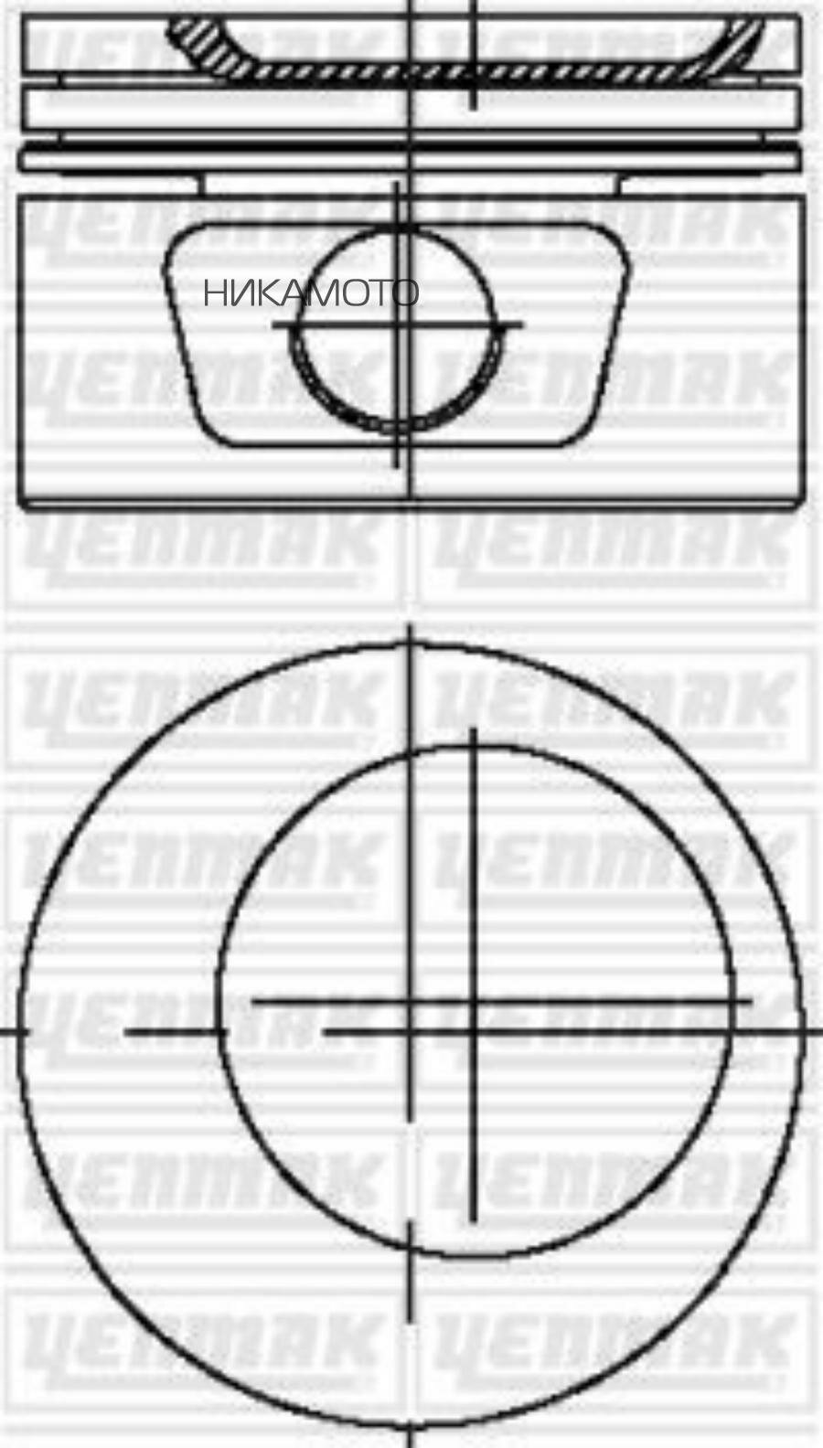 YENMAK 3104209050 поршень в сборе! поршень+кольца d84.8 +0.50\ Opel Omega/Vectra 1.8 E18NVR 87-94