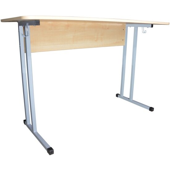 Стол-парта Focusnic 2-местный нерегулируемый "Умник", 1200х500х760 мм, рост 6, серый каркас, ЛДСП клён