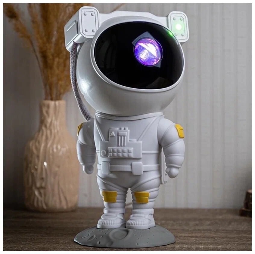 Ночник-проектор Звёздное небо "Астронавт", в розетку, питание от USB, белый