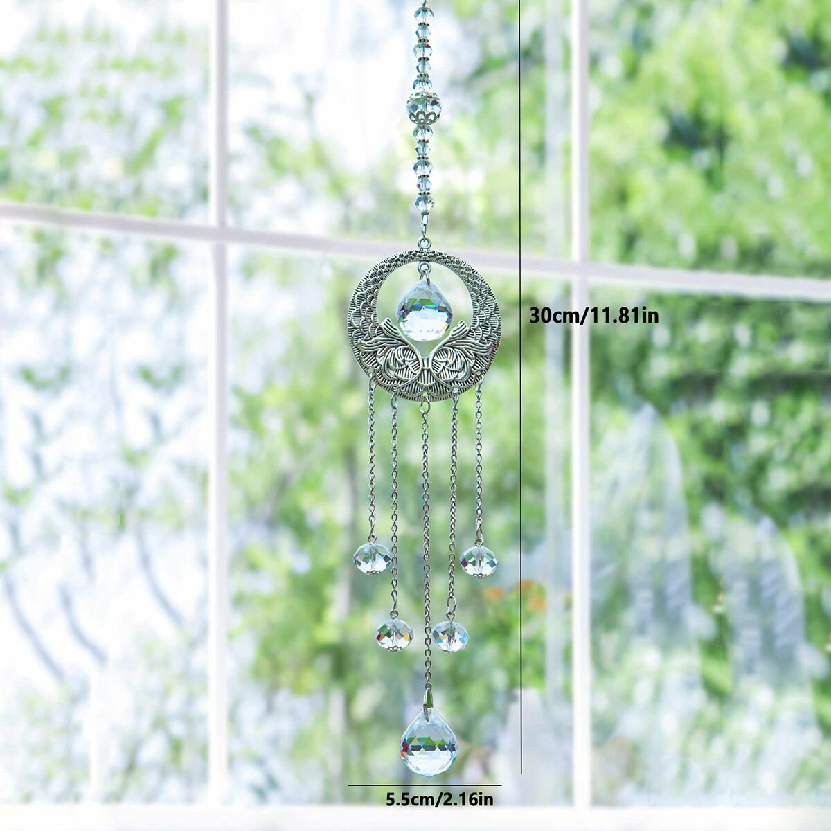 Хрустальная подвеска с крыльями ангела, ловец солнечного света, процесс нанесения гальванического покрытия, металлический материал, хрустальный шар K9