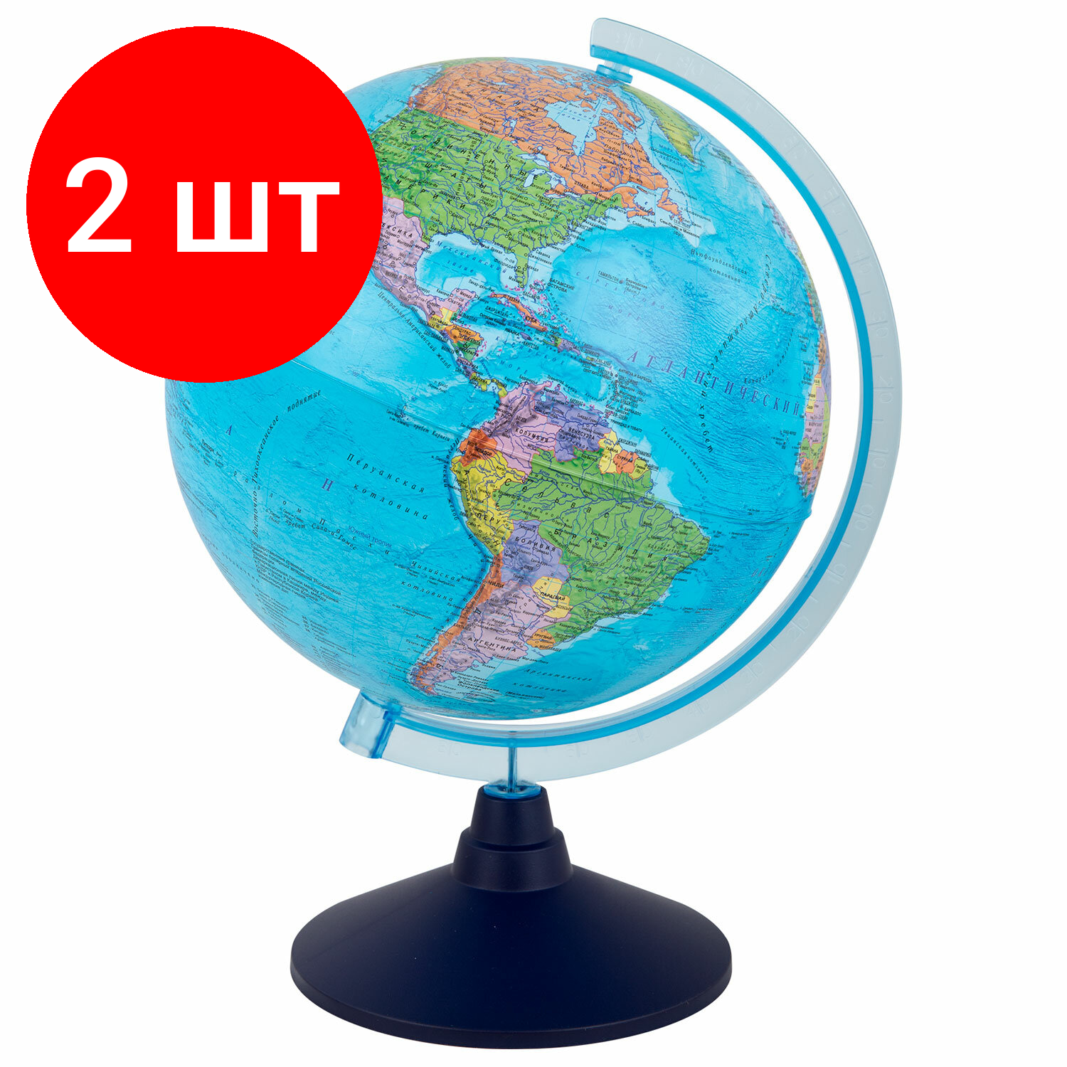 Комплект 2 шт, Глобус политический GLOBEN "Классик Евро", диаметр 250 мм, Ке012500187