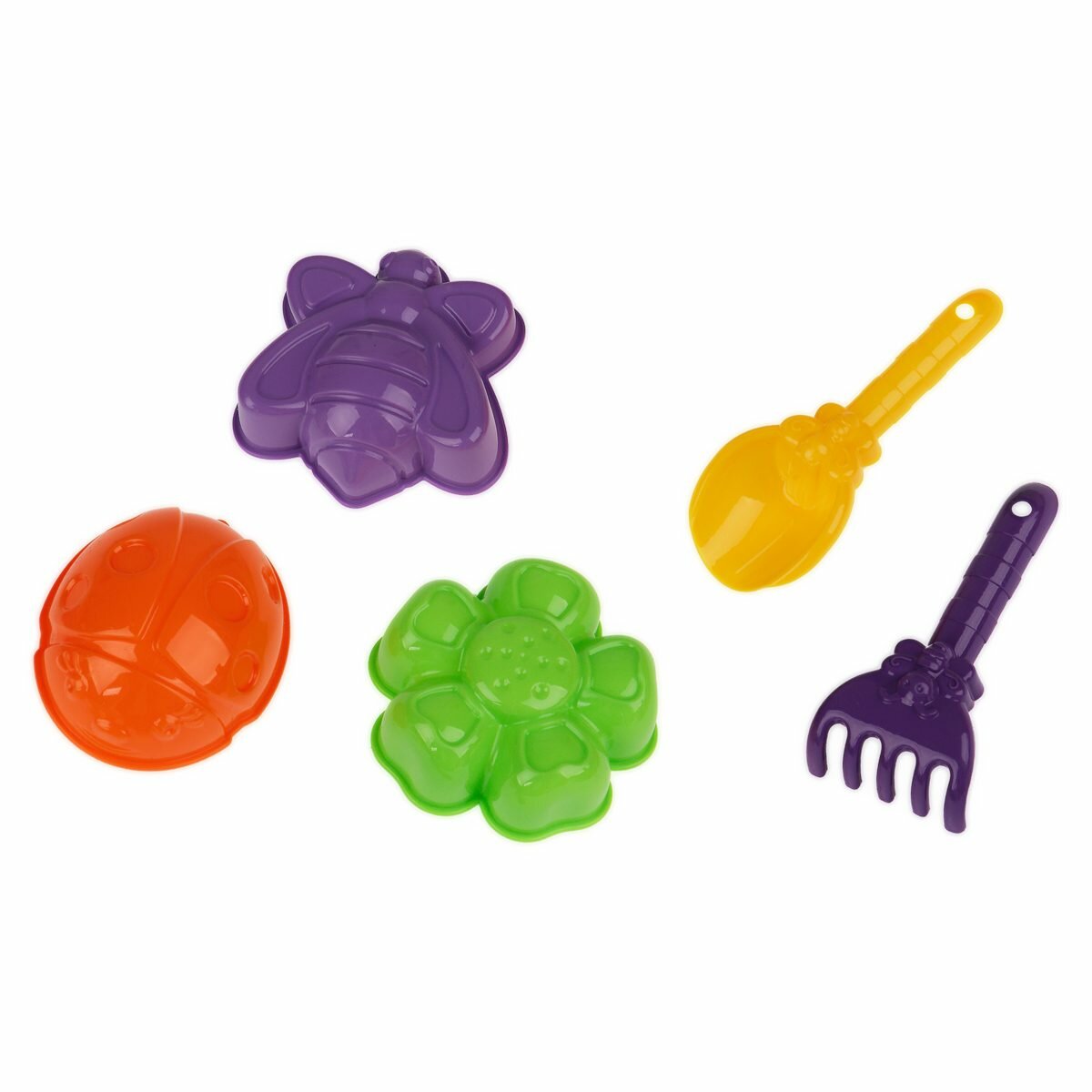 Набор для песка Три Совы "Насекомые", 5 предметов (совок, грабли, 3 формочки) (ПИО 001)