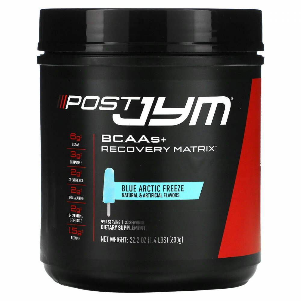 JYM Supplement Science, Post JYM®, аминокислоты с разветвленной цепью и матрица для восстановления, со вкусом голубого арктического холода, 630 г (1,4 фунта)