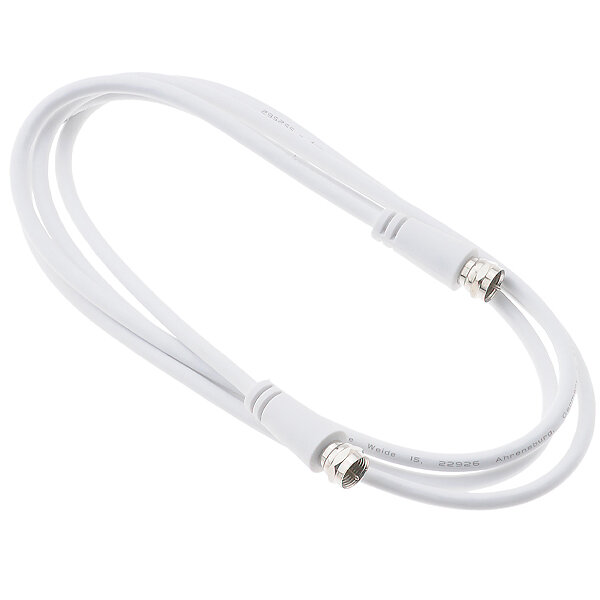 Удлинитель TV 44069 F штекер-F штекер 1,5м белый (Vivanco) (2 шт. в комплекте)