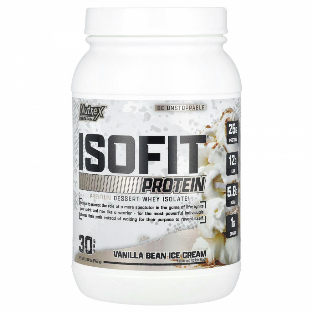 Nutrex Research, IsoFit® Protein, ванильное мороженое, 969 г (2,14 фунта)