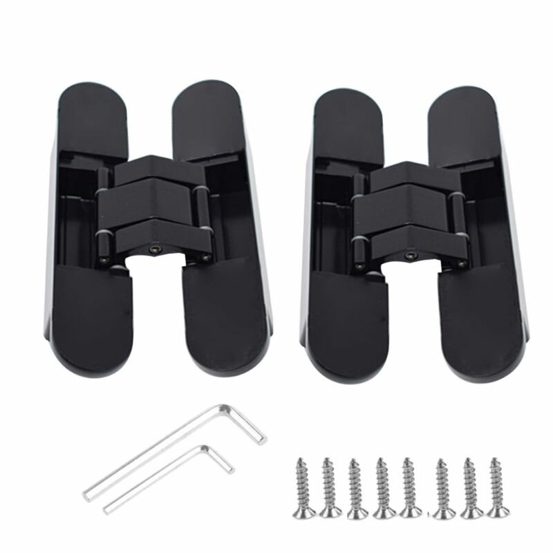 Скрытые петли, 2 шт, 140*30 мм, черные